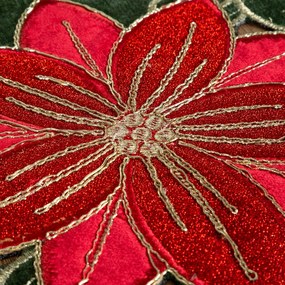 VÁNOČNÍ BĚHOUN NA STŮL POINSETTIA 35X183 CM VZOROVANÝ