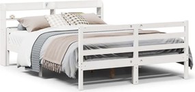 Rám postele s čelem bílý 135 x 190 cm masivní borovice 3306675