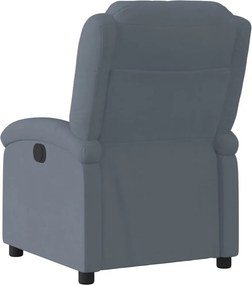 Polohovací křeslo tmavě šedé sametové 3205492