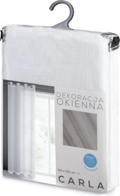 ZÁCLONA NA KROUŽCÍCH CARLA 140X250 CM BÍLÁ