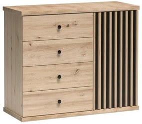 Casarredo - Komfort nábytek Komoda BARBUS 1D4S, dub artisan/černá