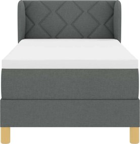 Postel s boxspringem s čelo Tmavě šedá 80 x 200 cm textil 3340242