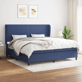 Box spring postel s matrací modrá 200x200 cm textil 3127915