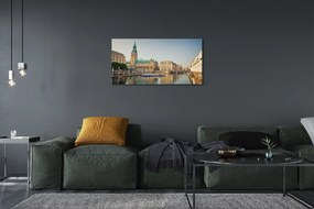 Obrazy na plátně Německo Hamburg River katedrála 140x70 cm