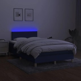 Box spring postel s matrací a LED modrá 120x190 cm textil 3270080