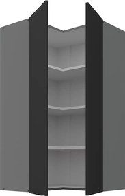 ARIA ab | horní kuchyňská skříňka 60x60 GN-108 2F (90°) rohová s policemi | EXTRA VYSOKÁ | 60x60 cm | antracit/černá