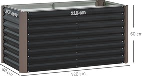 Outsunny sada 2 vyvýšených záhonů, odolný proti povětrnostním vlivům, záhon, zahradní záhon se studeným rámem, květináč, truhlík z pozinkované oceli,…