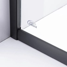 BPS-koupelny Čtvercový sprchový kout HYD-SK30B 90x90 černá/transparent + vanička HYD-SSV-RIKO černá