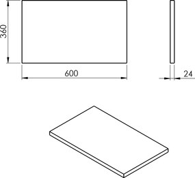 Sapho PLATO deska Rockstone 600 x 24 x 360 mm bílá mat PL066-0101