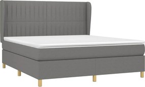 Box spring postel s matrací tmavě šedá 160x200 cm textil 3128694