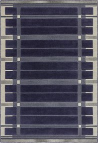 Tmavě modrý/béžový ručně tkaný vlněný koberec 120x170 cm – Asiatic Carpets