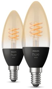 SADA 2x LED Stmívatelná žárovka Philips Hue WHITE FILAMENT E14/4,5W/230V 2100K