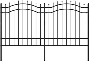 Zahradní plot Woerden s kopím nahoře černý 240 x 125 cm ocelový 151081