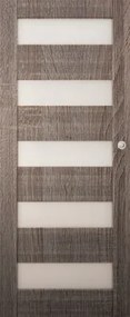 posuvné interiérové dveře do pouzdra SANTIAGO model 7 Průchozí rozměr: 70 x 197 cm, Orientace dveří: Levé dveře, Dekor: Dub šedý