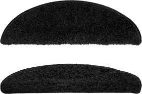 Schodové rohože 10 ks 56 x 17 x 3 cm černé, půlkulaté 149785