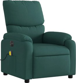 Elektrické masážní polohovací křeslo tmavě zelené textil 3204818