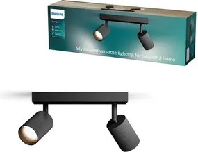 Philips Wyatt černá / Bodové svítidlo / 2x GU10 / 220-240V / kov