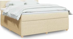 Box spring postel s matrací krémová 180x200 cm textil 3289833