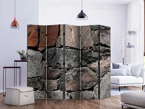 Pokojová zástěna Temné kameny II (5-dílný) - kompozice s texturou zdi
