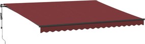 Automatická zatahovací markýza s LED burgundská 450 x 350 cm 3215005