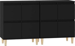 Příborníky 2 ks černé 60 x 35 x 70 cm kompozitní dřevo 3185752
