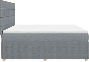 Box spring postel s matrací světle šedá 200 x 200 cm textil 3294463