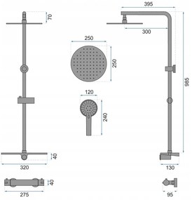 Rea Mike - sprchový set, černá, REA-P0550