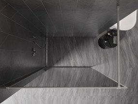 Mexen, Mexen Kioto-XF sprchová stěna s rámem 50 x 202 cm, grafit 10 mm, matný nikl - 800-050-104-97-40-X