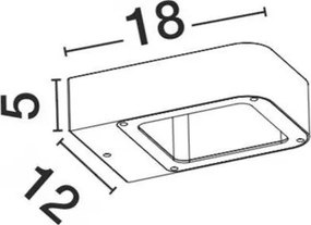 NV 713312 Venkovní nástěnné svítidlo ACQUA tmavě šedý hliník akrylový difuzor LED 5W 3000K 110-265V 38st. IP54 - NOVA LUCE
