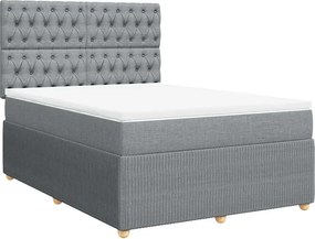 Box spring postel s matrací světle šedá 160 x 200 cm textil 3294414