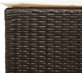 5dílný zahradní barový set s poduškami hnědý polyratan 3261506