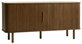 Hnědá nízká komoda v dekoru dubu s posuvnými dveřmi 76x160 cm Cavo – Unique Furniture