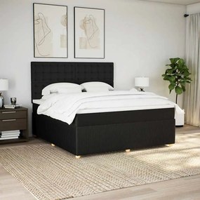 Box spring postel s matrací černá 180x200 cm textil 3294451