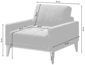 Tmavě šedé látkové křeslo MESONICA Musso Tufted