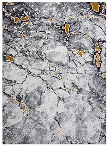 Dywany Łuszczów, Kusový koberec Gloss 528A 58 3D mramor ivory/black, 80x150, šedá, kancelář