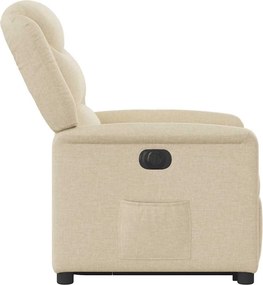 Elektrické zvedací polohovací křeslo krémové textil 3303222