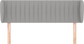 Čelo postele typu ušák světle šedé 147x23x78/88 cm textil 3117380