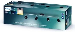 LED Bodové svítidlo Philips Rivano 50614/30/P0 4x4,3W černé 2700K