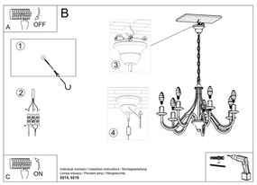 Sollux SL.0215 - Lustr na řetězu MINERWA 7 7xE14/40W/230V bílá