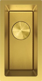 Mexen Trixo, 1-komorový nerezový dřez 230 x 440 mm, broušená zlatá, vzor voština, 6411221000-55HC