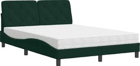 Postel s matrací tmavě zelená 140 x 190 cm samet 3208655