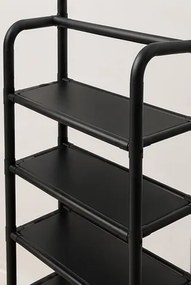 věšák s botníkem, kov, 5 pater, 172x60x26 cm, černá, Dekorino TK20260001