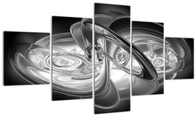 Obraz moderní šedé abstrakce (125x70 cm)
