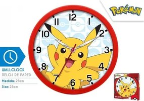 Hodiny Pokémon Pikachu 25 cm / Nástěnné hodiny / průměr 25 cm