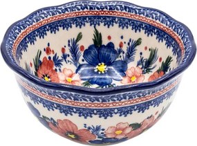 Keramická miska s květy a vlnitým okrajem Blooming Blue - Ø 13*7 cm