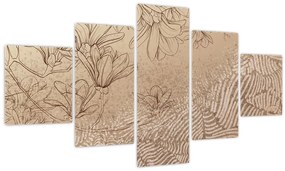 Obraz - Kreslené květy (125x70 cm)