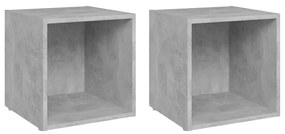 TV stolky 2 ks betonově šedé 37 x 35 x 37 cm dřevotříska - Default Title