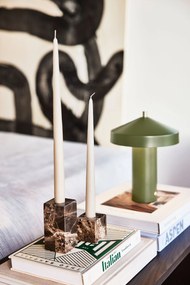 OYOY Stmívatelná stolní LED lampa Hatto Olive, zelená barva, kov