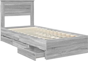 Rám postele s čelo Šedá Sonoma 75 x 190 cm Inženýrské dřevo 3409887
