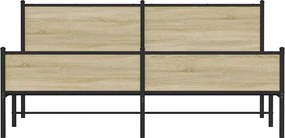 Kovový rám postele bez matrace dub sonoma 180 x 200 cm 3301401